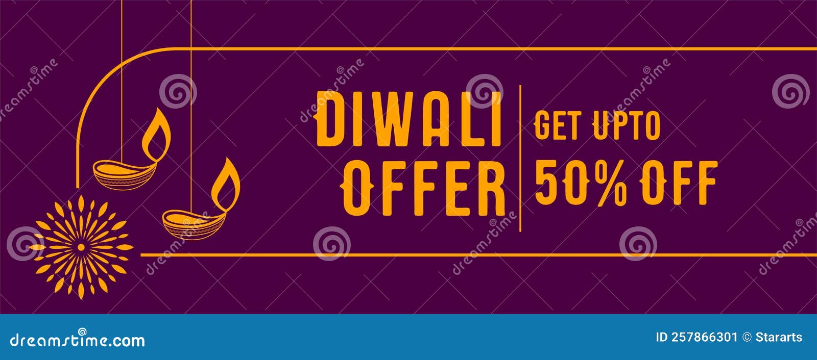 Happy Diwali Offer and Coupon Greeting Banner Stock Vector ...