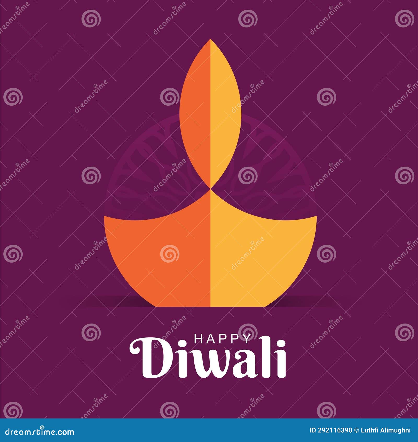Happy Diwali Post Template Vector Stock Illustration - Illustration of ...