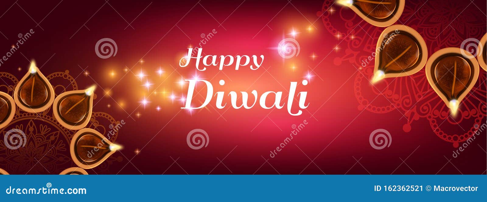 Happy Diwali Realistic Composition Stock Vector - Illustration of flame ...