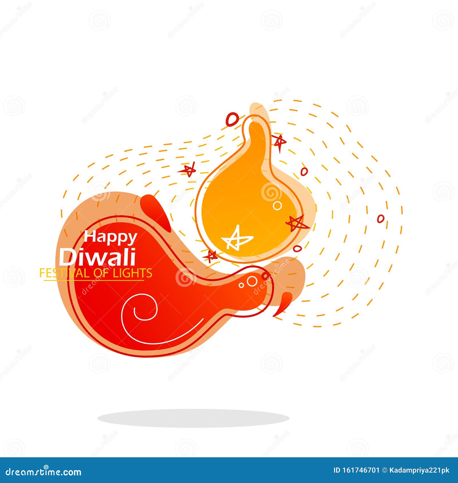 Happy Diwali.Set of Abstract Shape Diwali Diya Stock Illustration ...