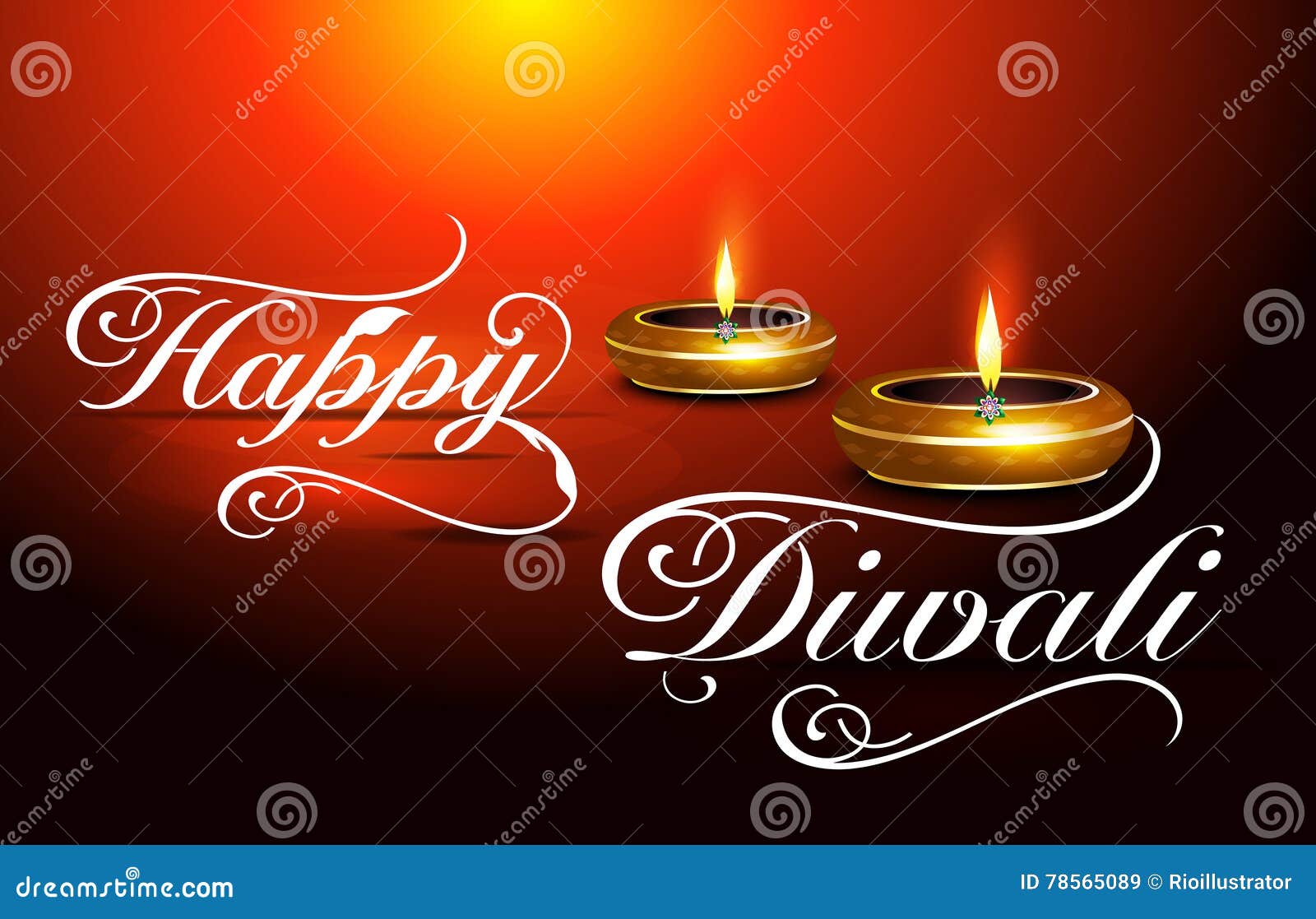 Illustration Of Deepak (Indian Desi Candle) Over White Background ...