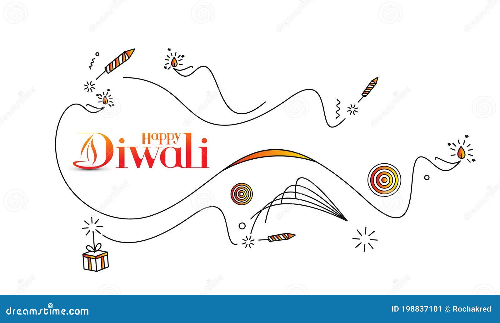 Happy Diwali Text with Rocket Firecrackers Design. Sale Poster Banner ...