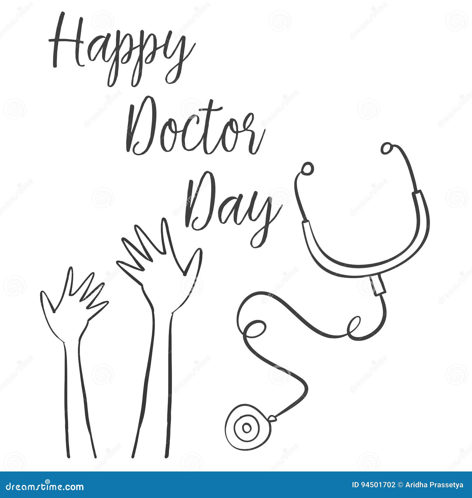 Happy Doctor Day Style Hand Draw Stock Vector - Illustration of holiday ...