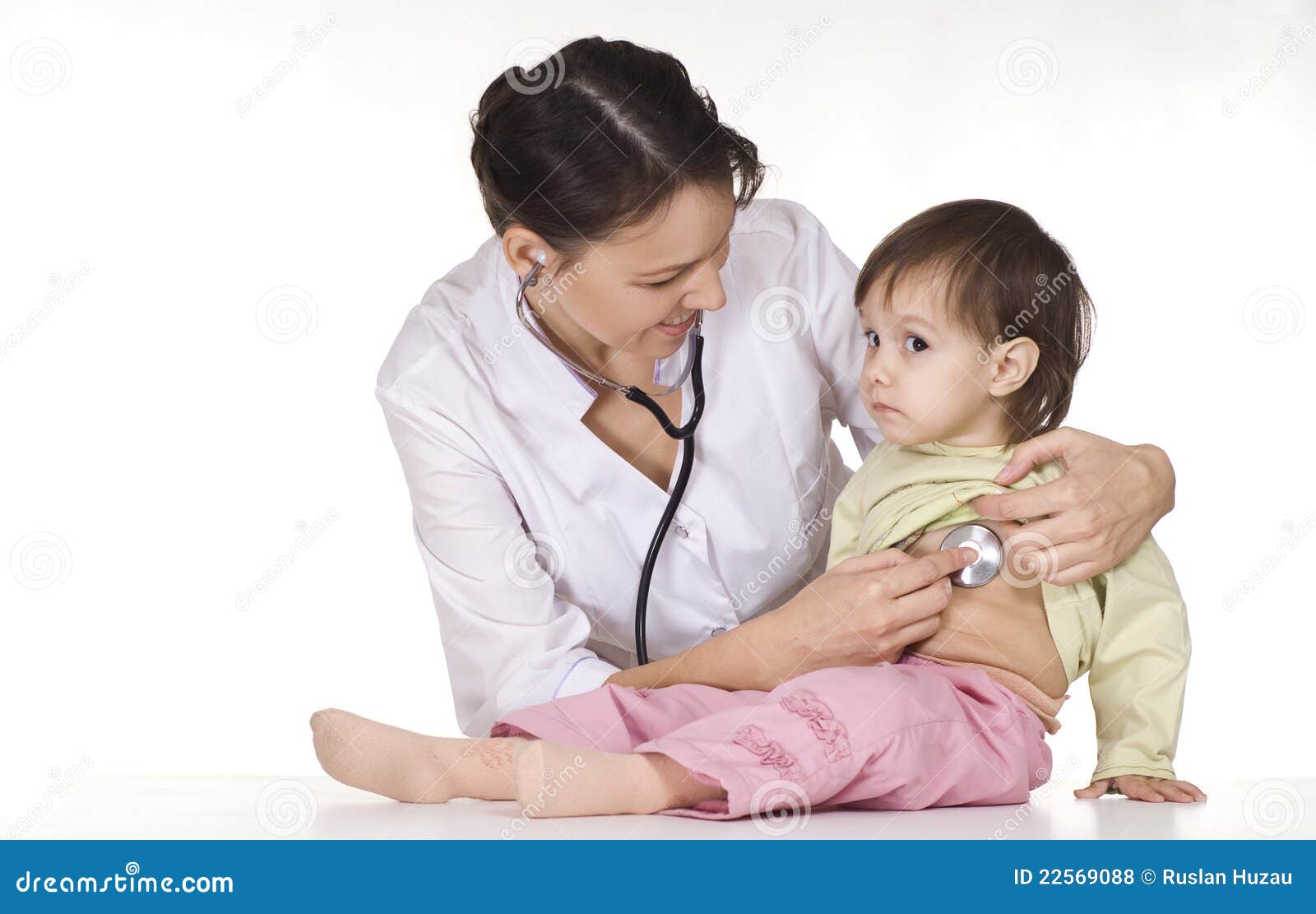 Happy doctor and nice girl stock photo. Image of pediatrician - 22569088