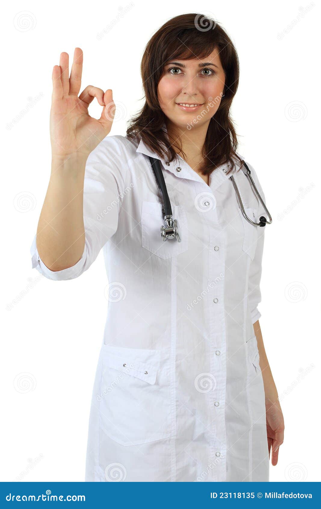 Happy doctor - ok sign stock image. Image of stethoscope - 23118135