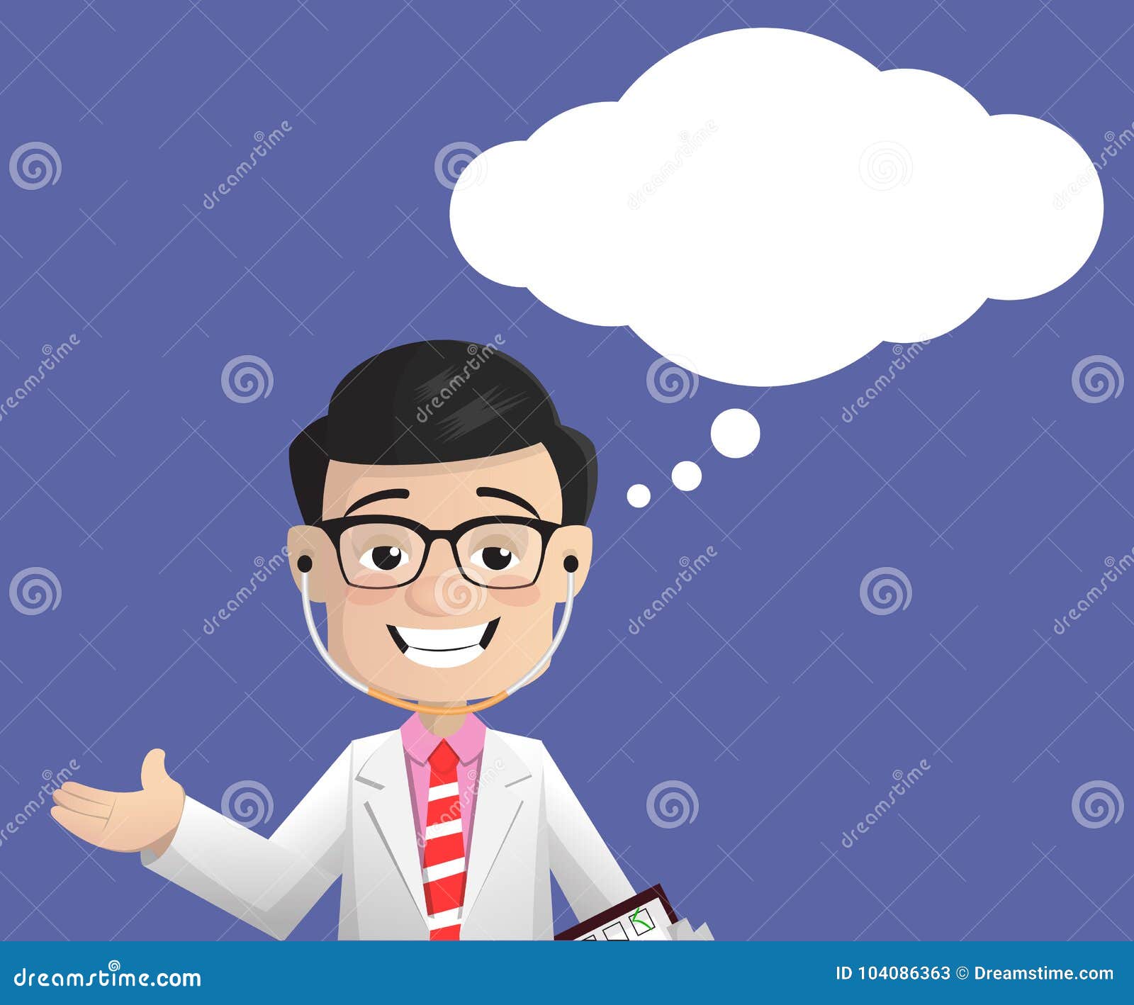 Happy Doctor with Thought Bubble Vector Stock Vector - Illustration of ...