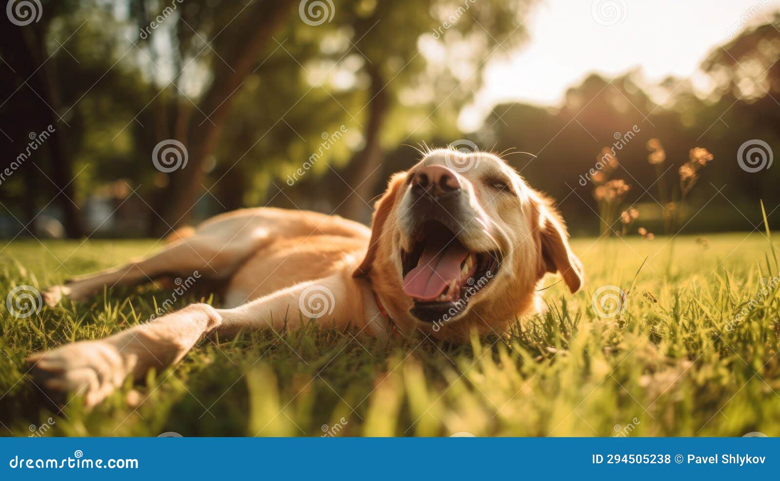 Happy Dog on Green Grass with Fish Eye Lens Stock Photo - Image of ...