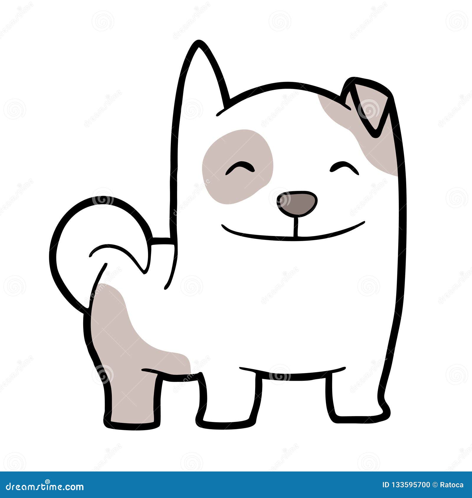 Happy dog illustration stock vector. Illustration of isolated - 133595700