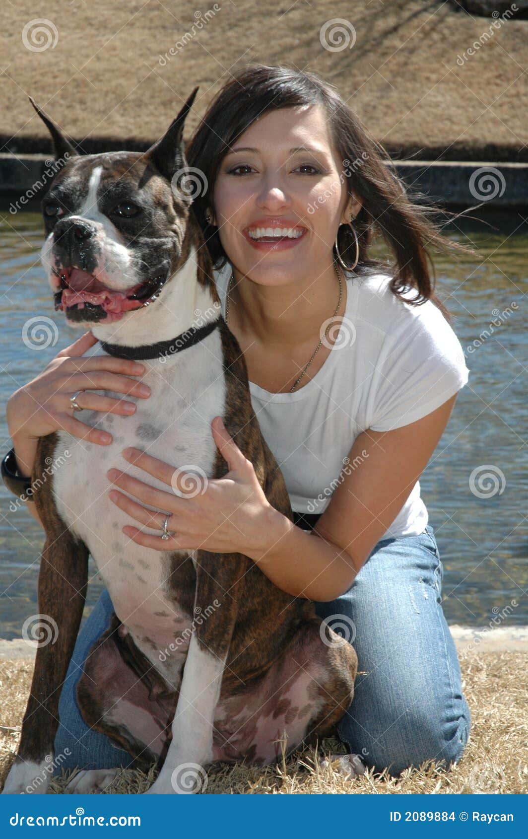 Happy Dog Owner stock photo. Image of cute, animal, ears - 2089884