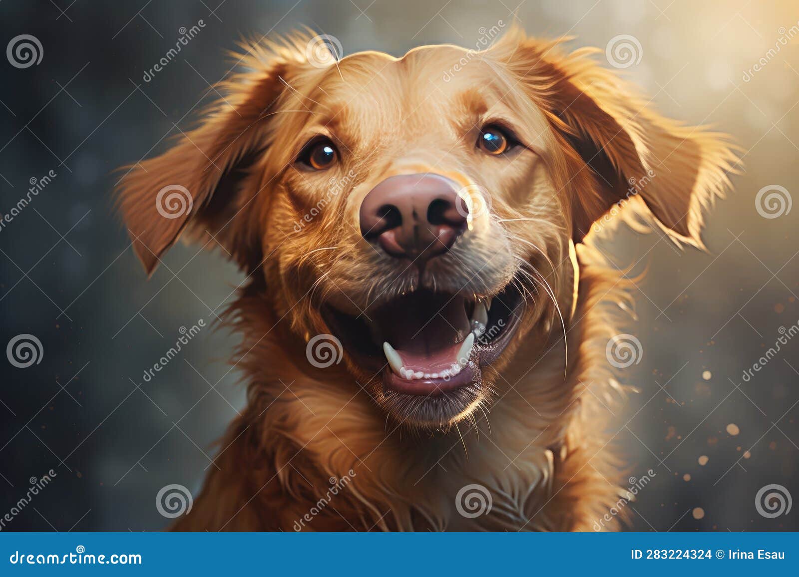 Happy Dog Smiles. Ai Generative Stock Illustration - Illustration of ...