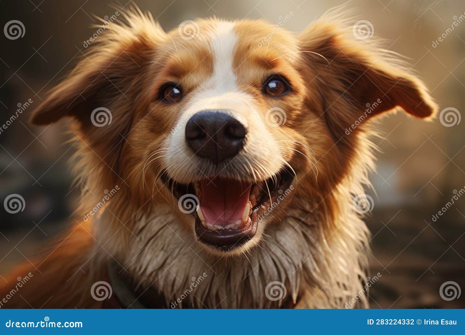 Happy Dog Smiles. Ai Generative Stock Illustration - Illustration of ...