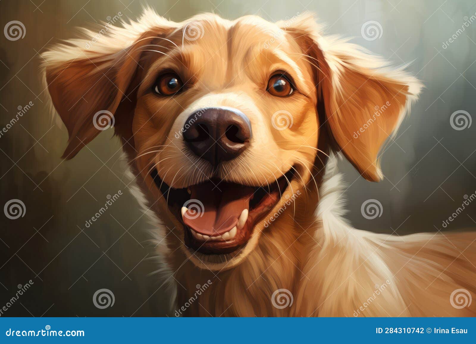 Happy Dog Smiles. Ai Generative Stock Illustration - Illustration of ...