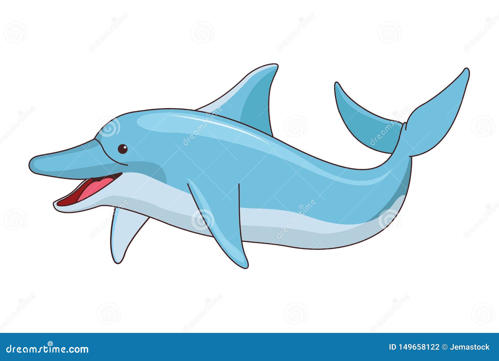 Happy Dolphin Icon Cartoon Isolated Stock Vector - Illustration of life ...