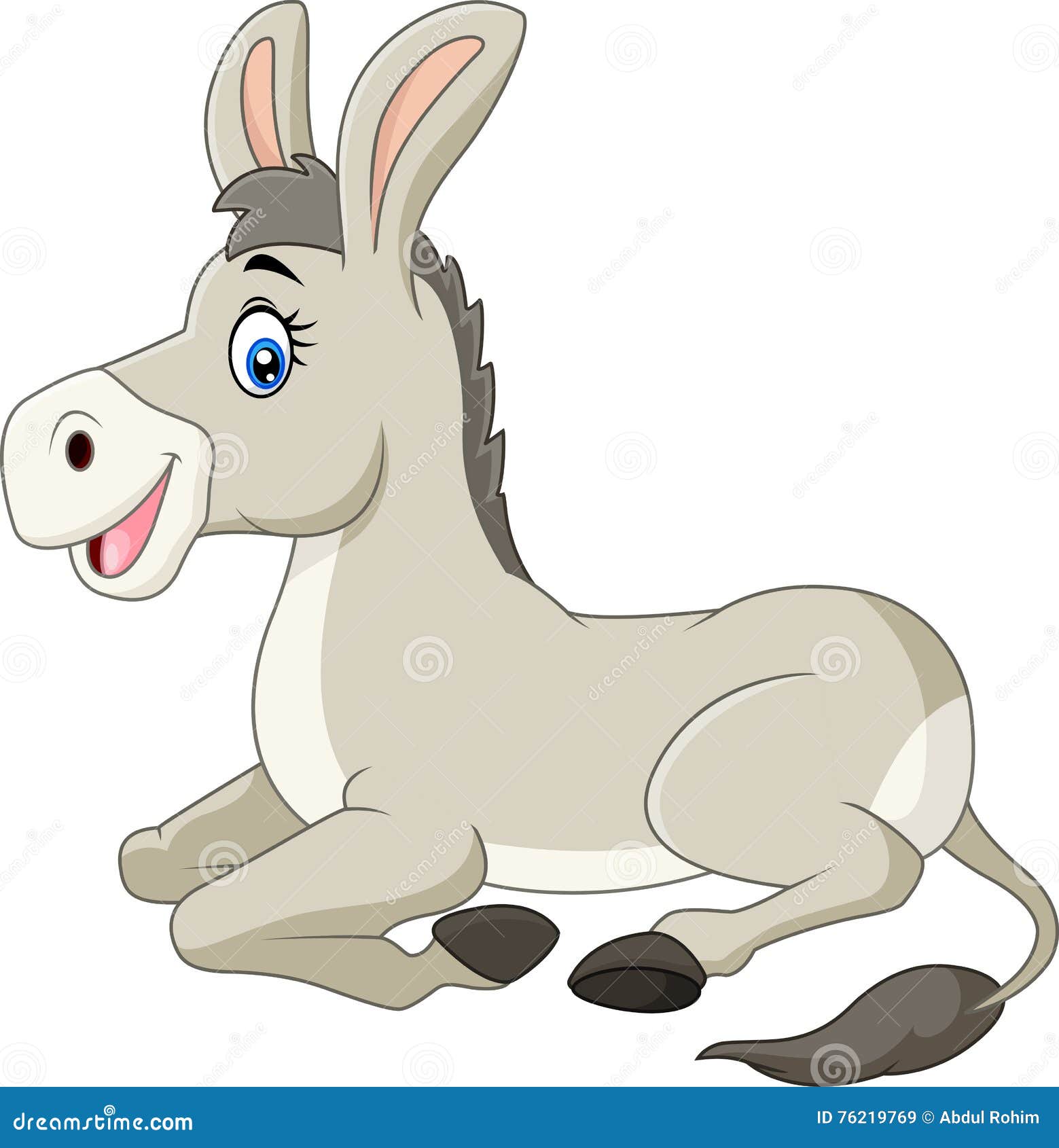 Happy donkey cartoon stock vector. Illustration of cartoon - 76219769
