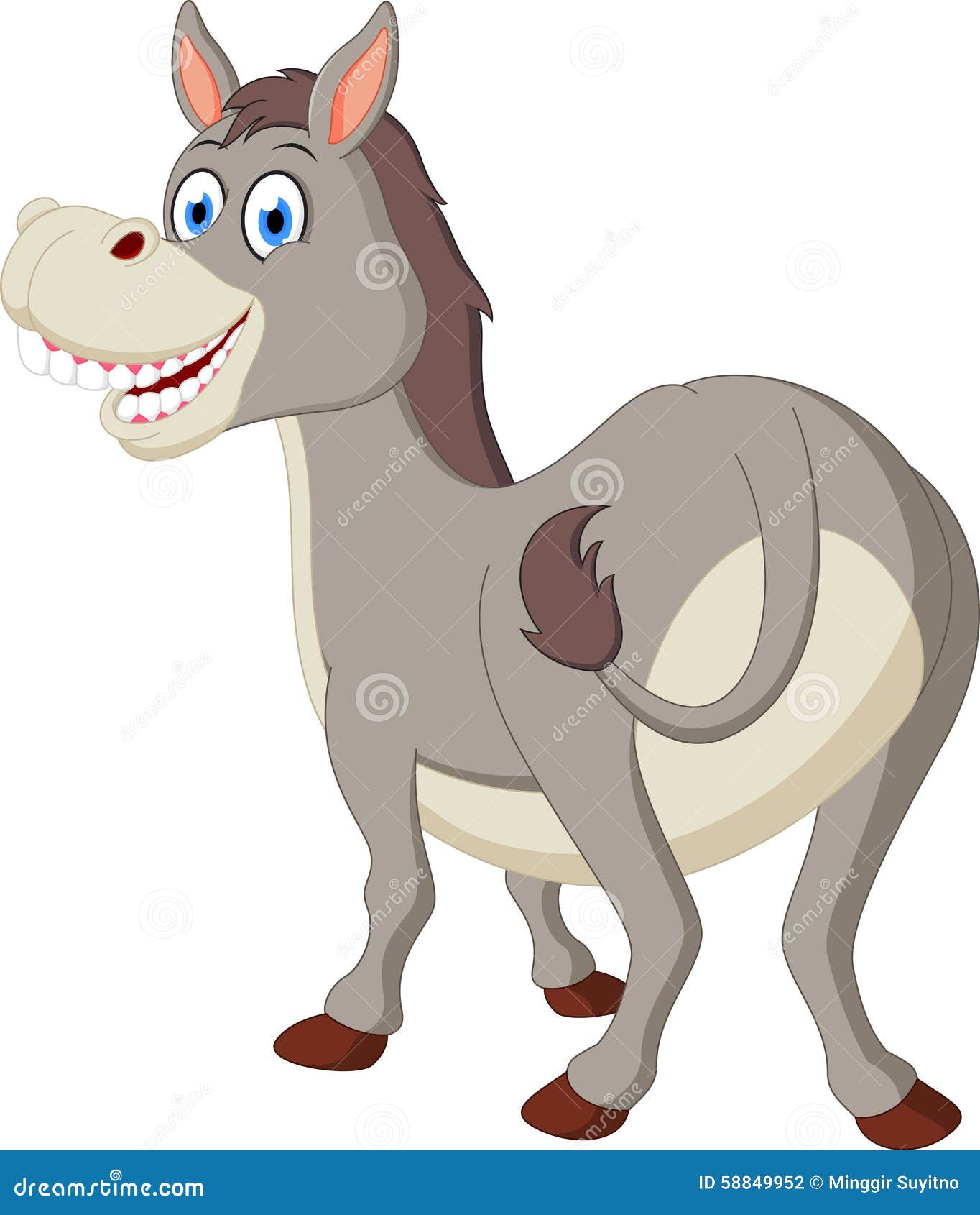 Happy Donkey Cartoon Running | CartoonDealer.com #73302967
