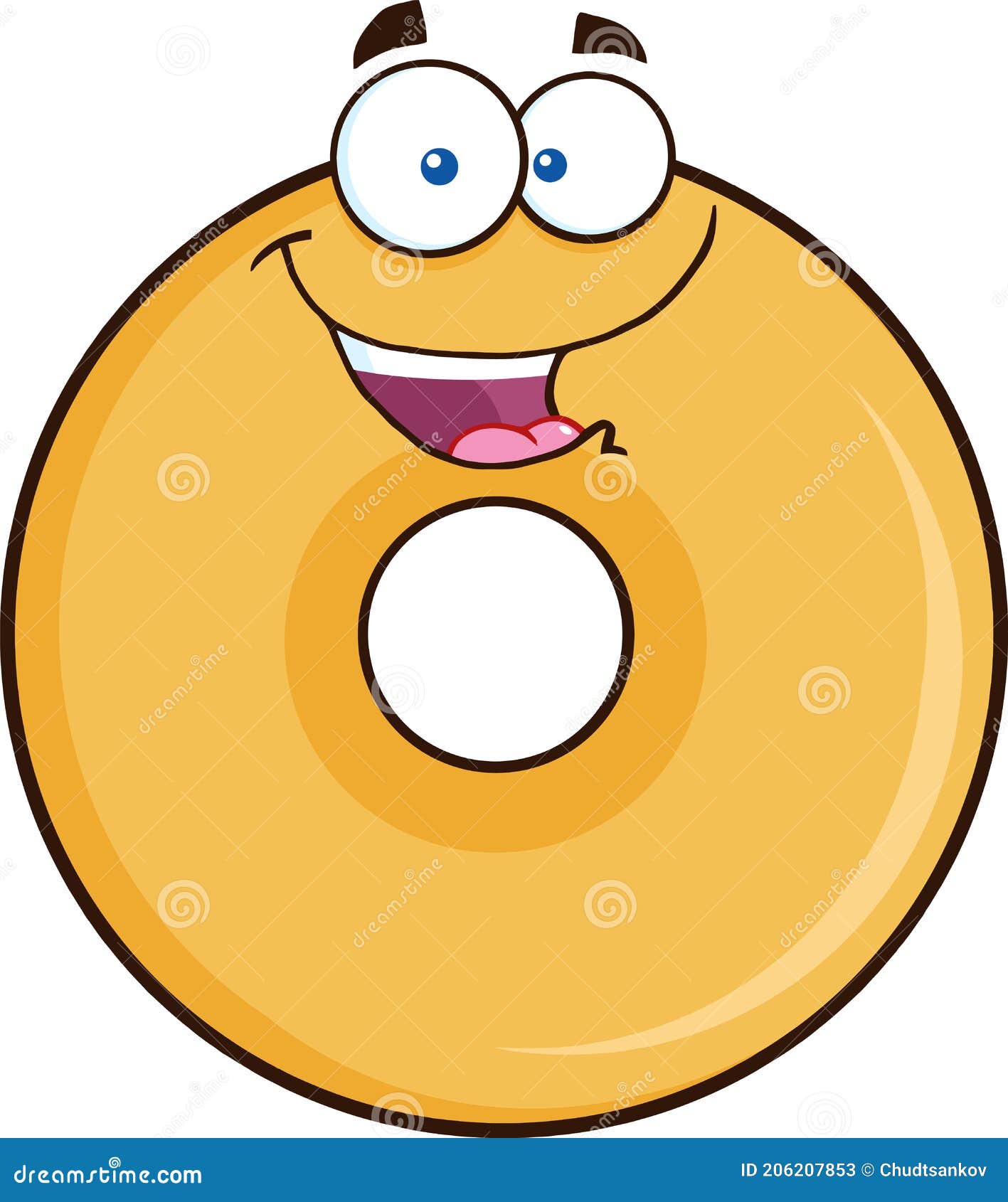 Happy Donut Cartoon Character Stock Vector - Illustration of character ...
