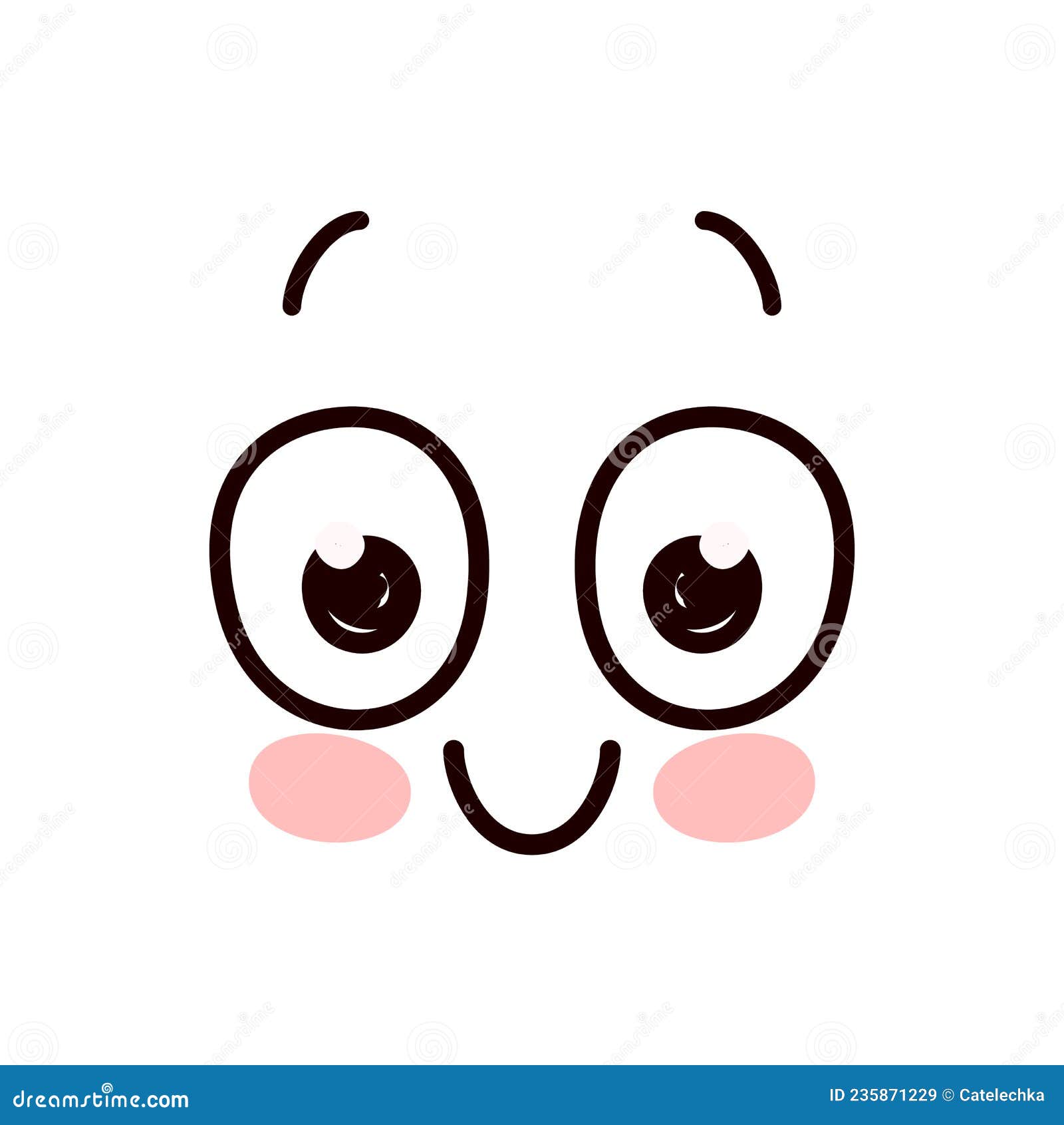Happy Doodle Smile. Simple Faces Stock Vector - Illustration of emotion ...