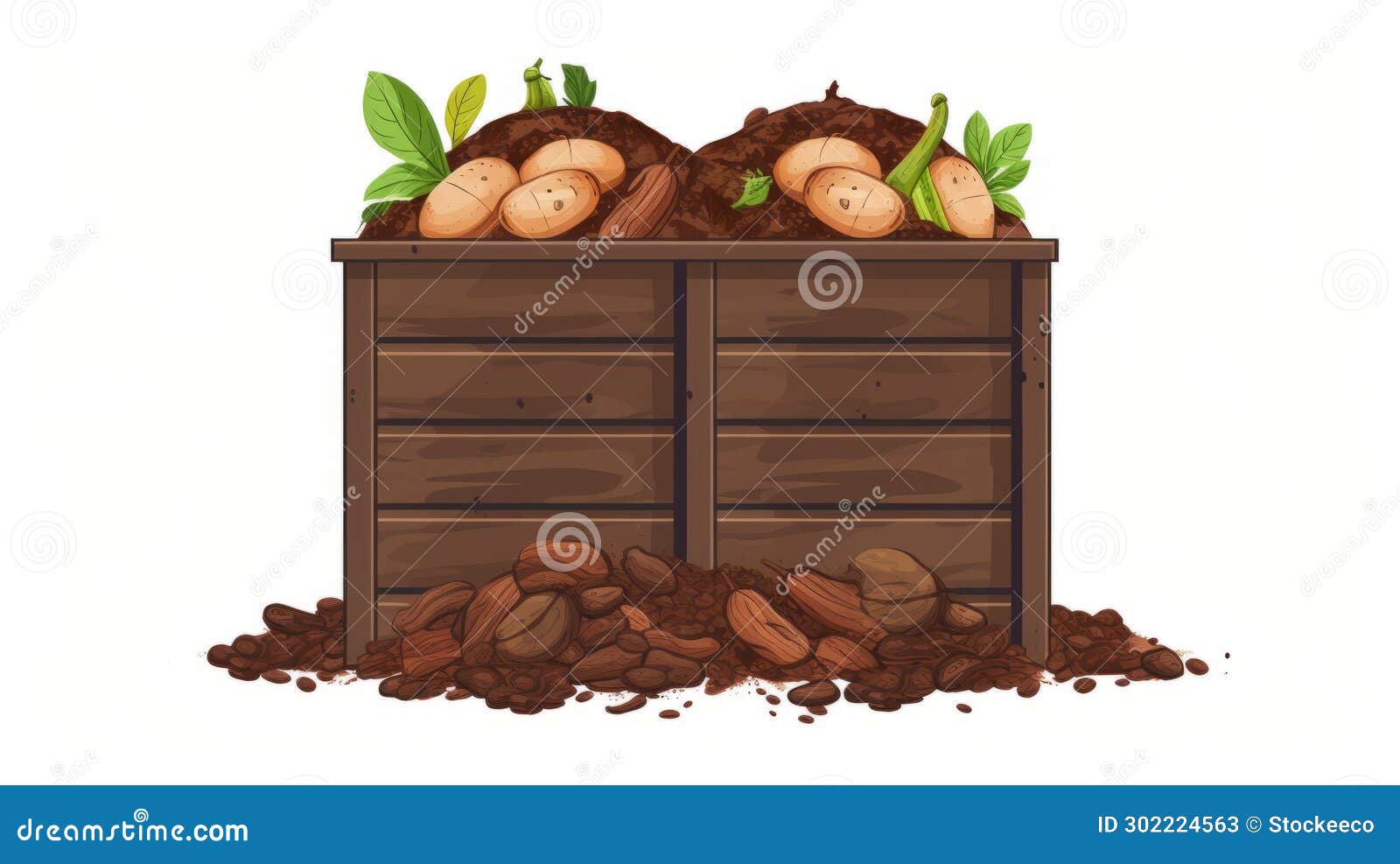 Happy Double Compost Bin with Raw Authenticity in Avocadopunk Style ...