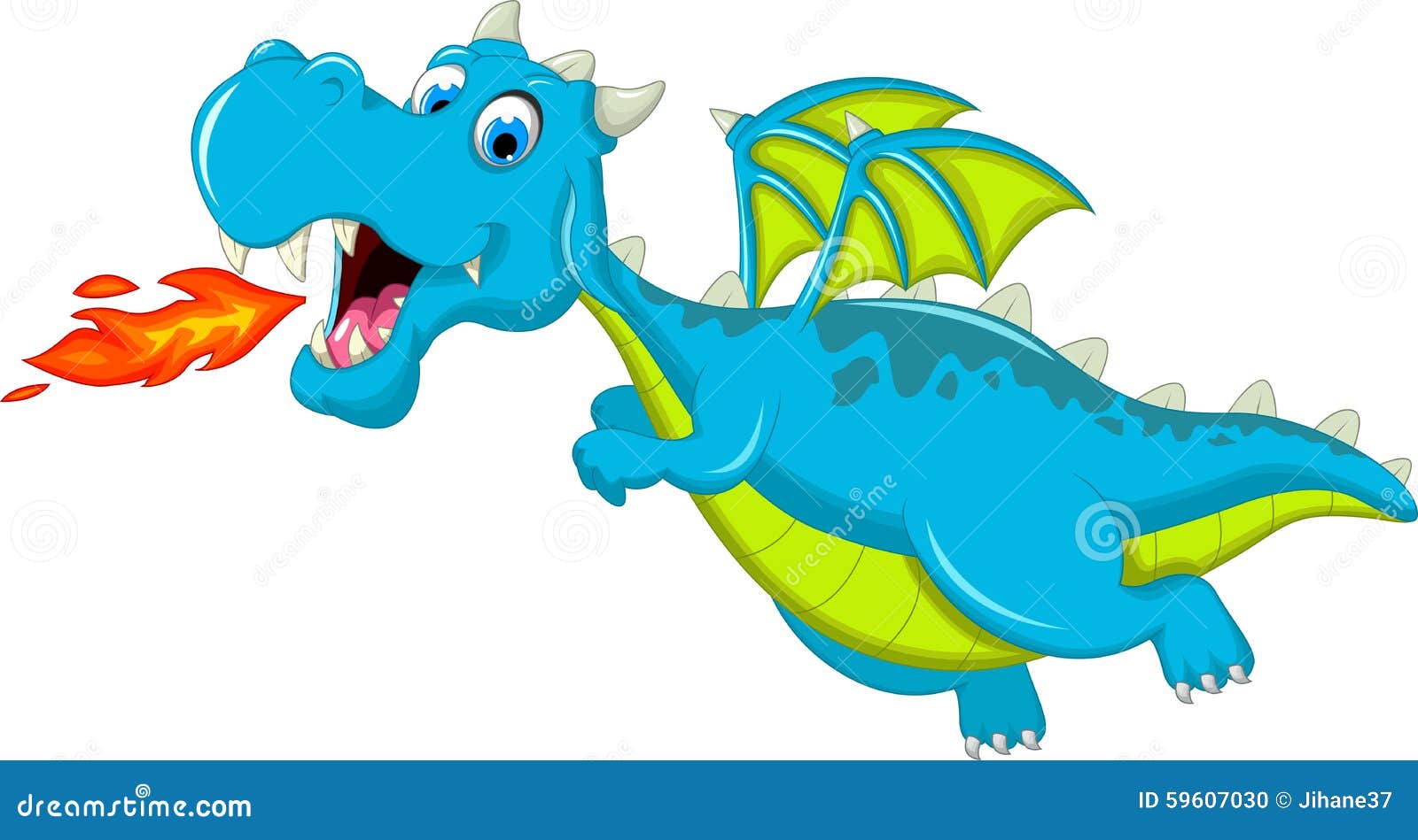 A Dragon Flying In The Sky Vector Drawing | CartoonDealer.com #123645324