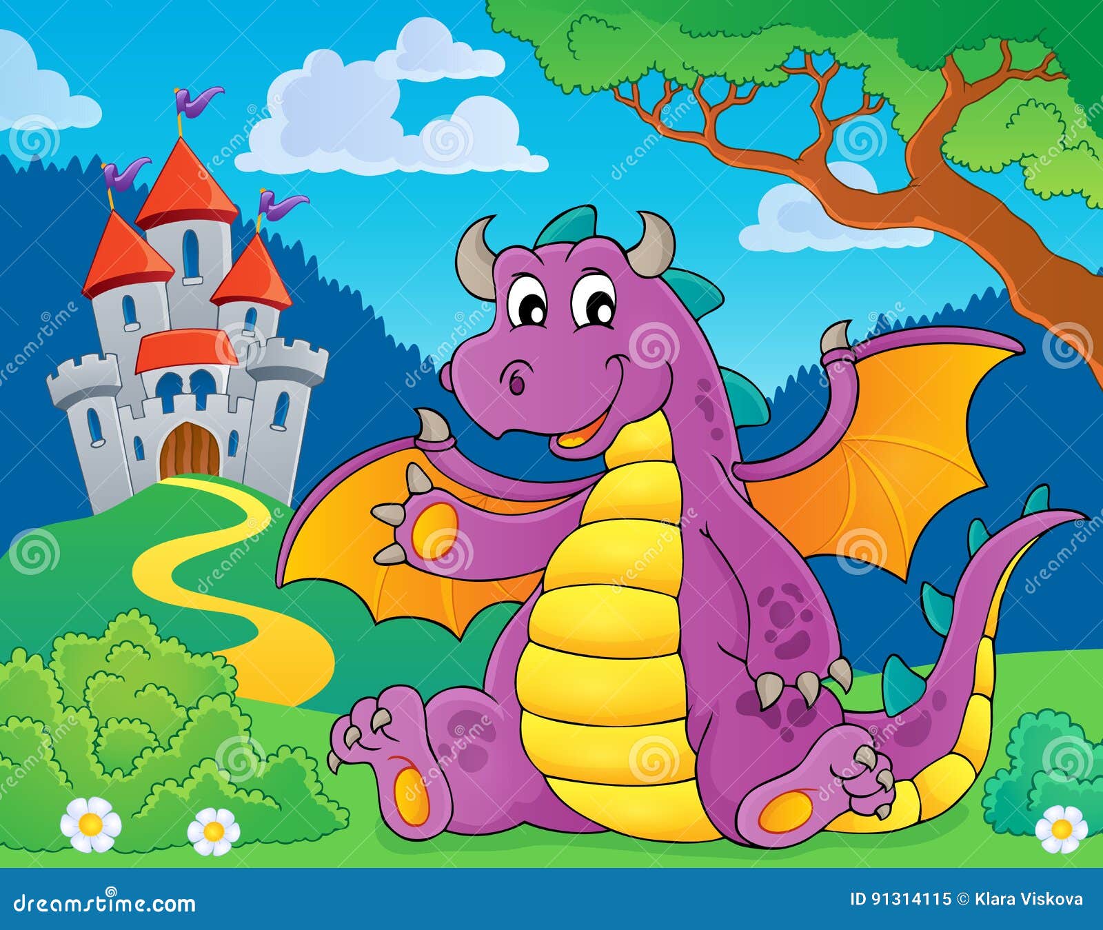 Happy dragon topic image 4 stock vector. Illustration of branch - 91314115