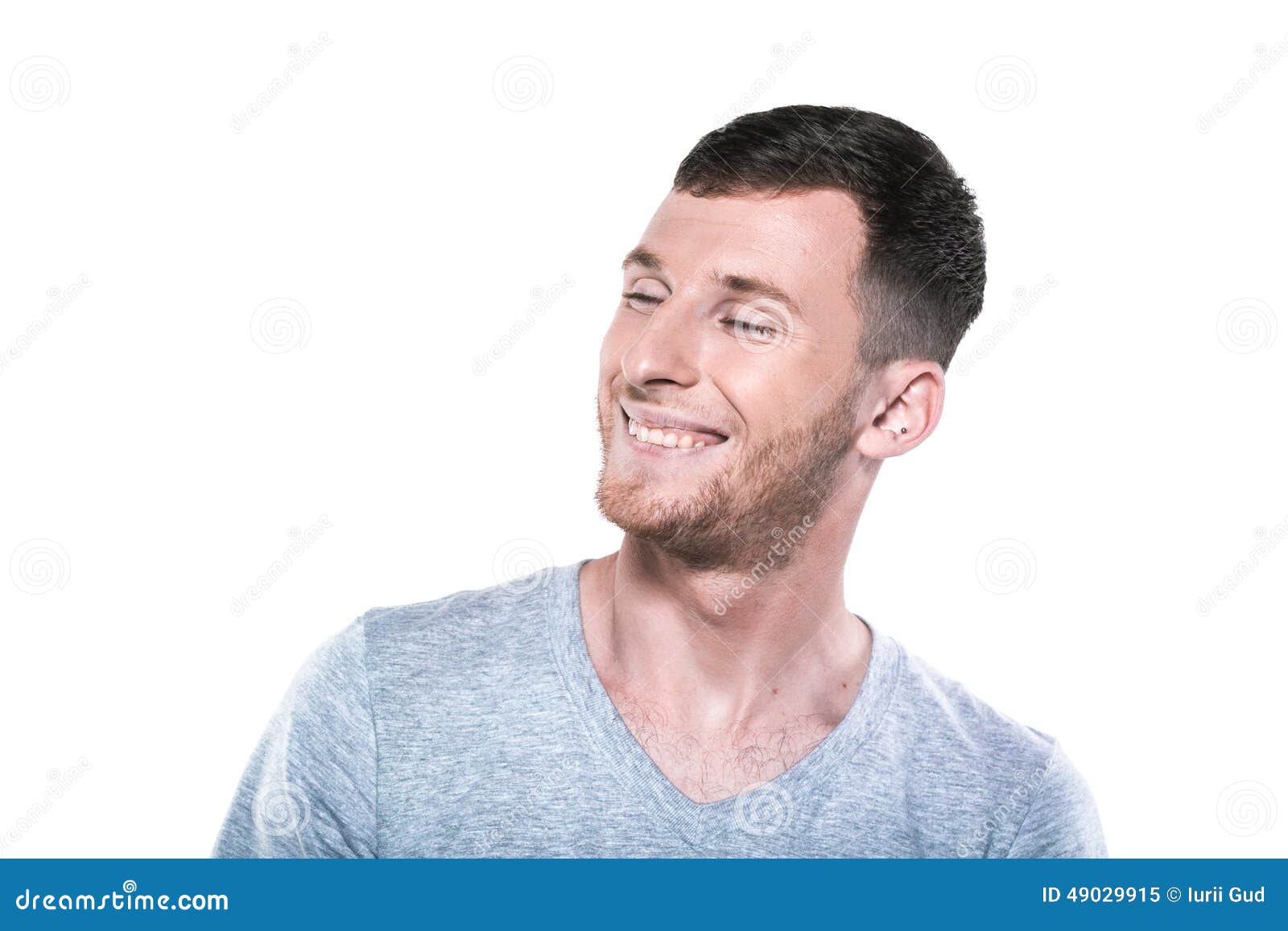 Happy dreaming young man stock image. Image of expressive - 49029915