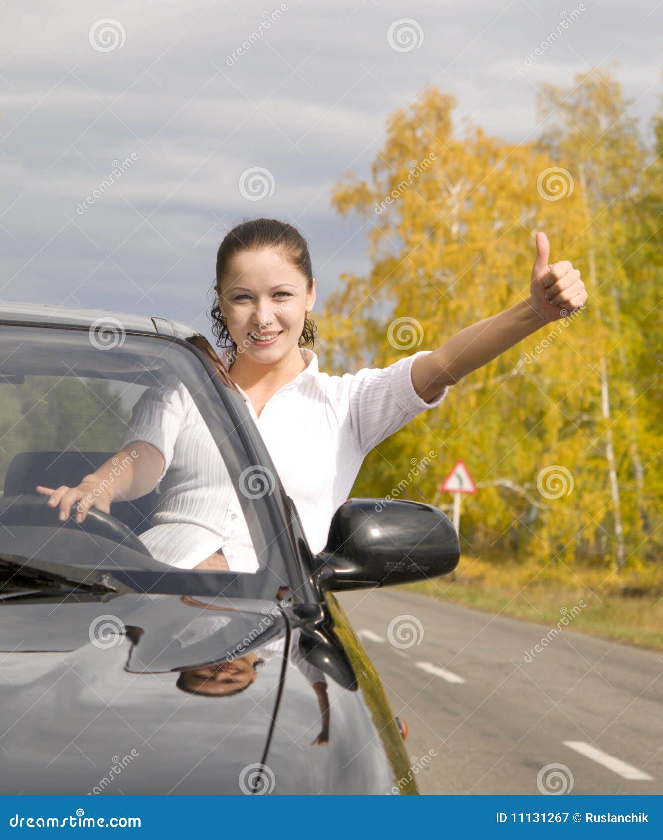 Happy driver stock image. Image of female, autumn, attention - 11131267