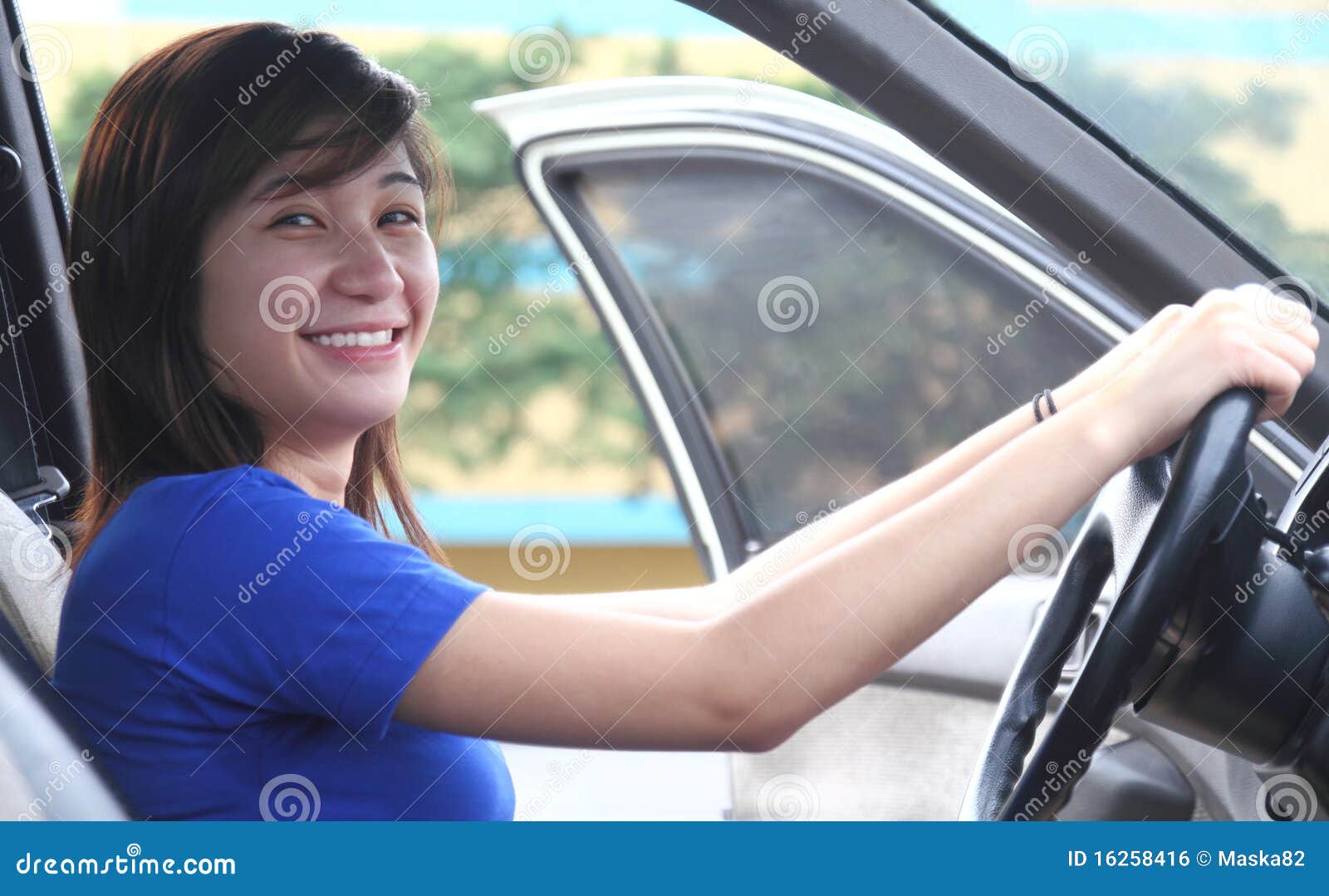 Happy driver stock photo. Image of pretty, attractive - 16258416