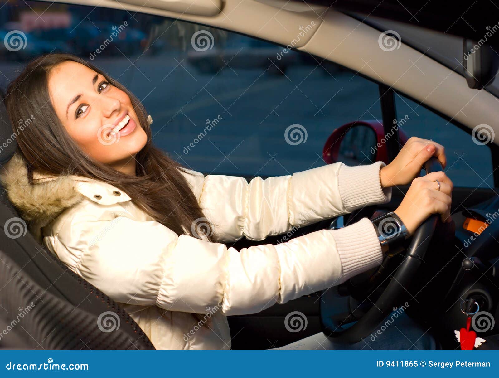 Happy driver stock image. Image of girl, human, model - 9411865