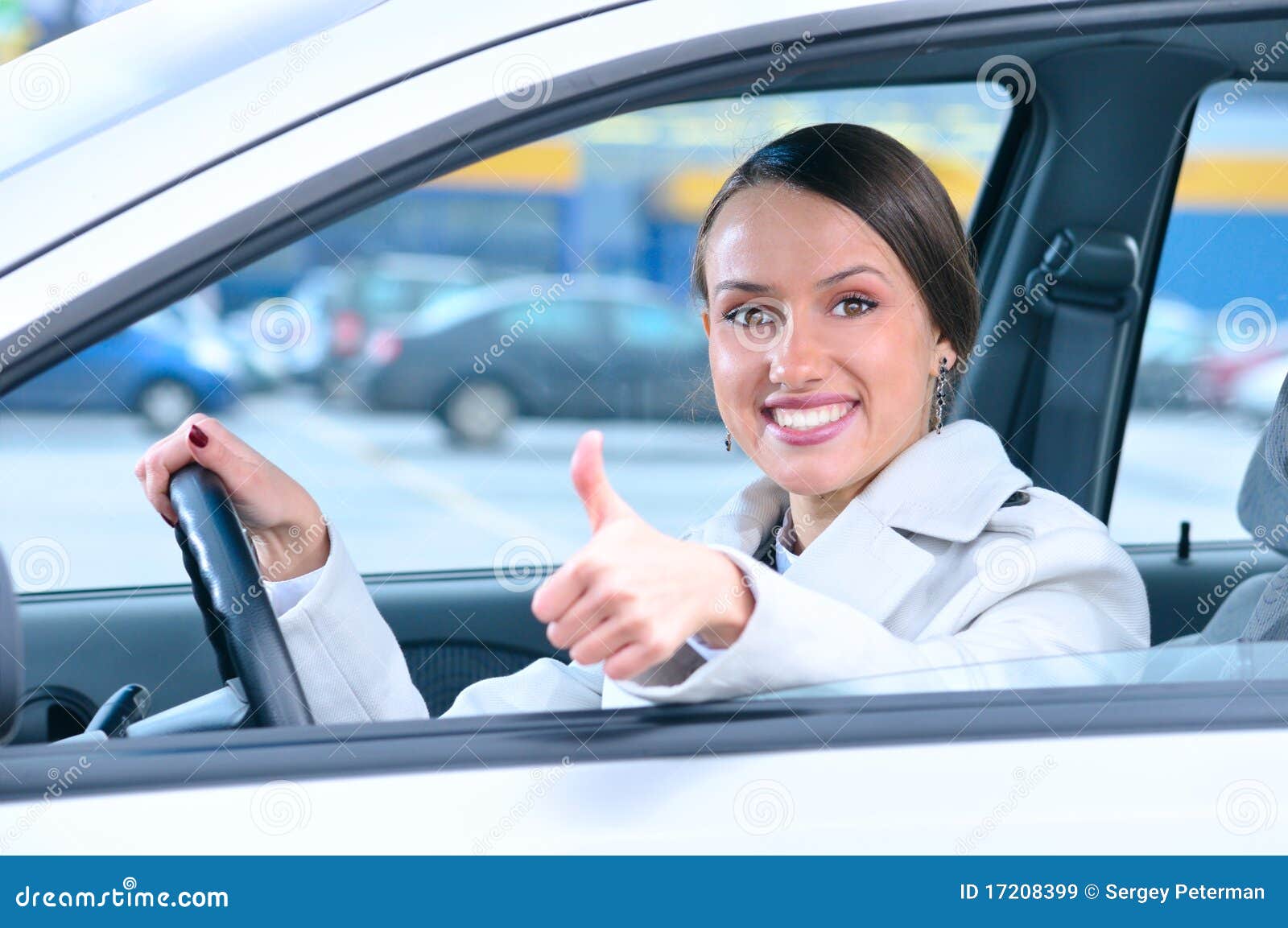 Happy Driver is Showing a Thumb Stock Image - Image of copy, good: 17208399