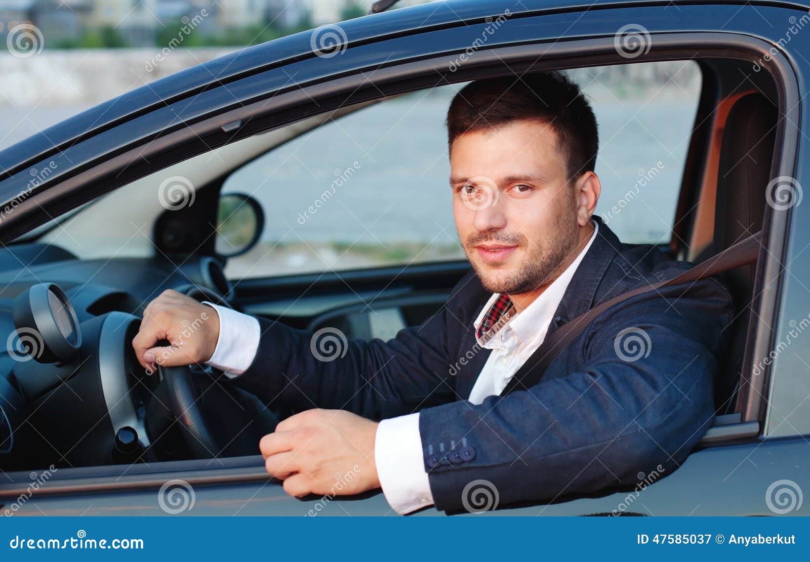 Happy driver stock image. Image of contact, automobile - 47585037