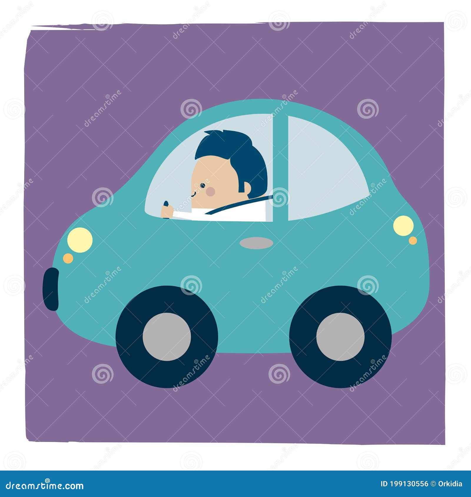 Happy driver vector stock vector. Illustration of businessman - 199130556