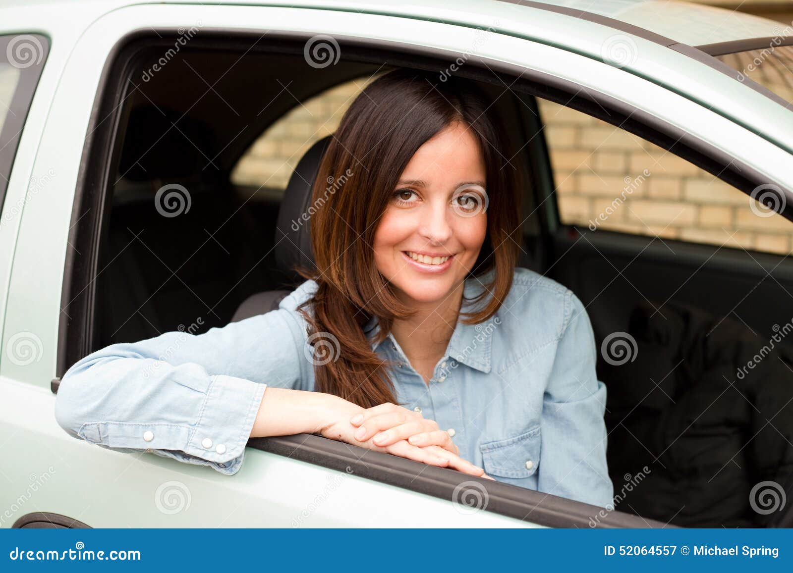Happy driver stock image. Image of face, portrait, girl - 52064557
