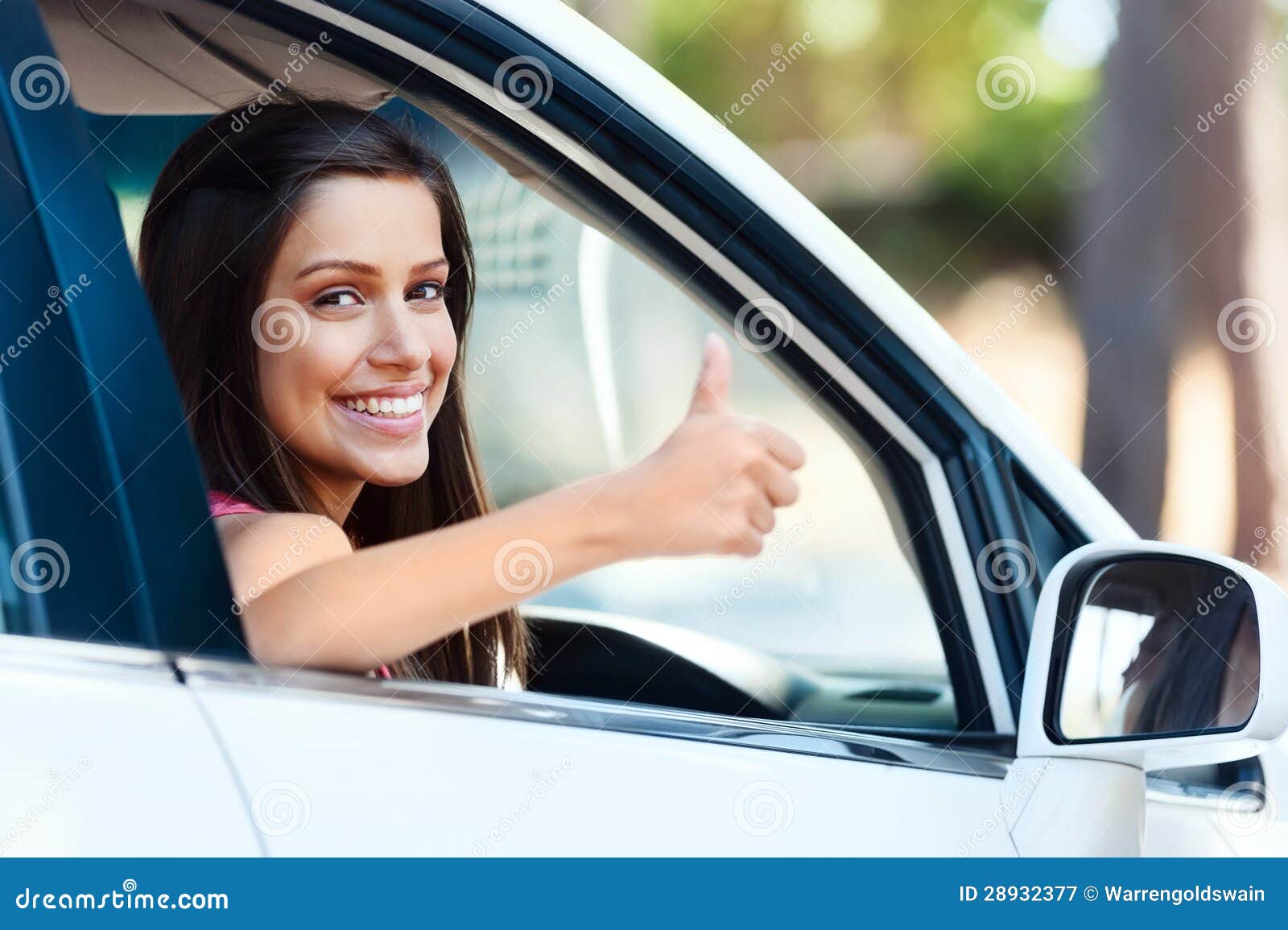 Happy driving girl stock image. Image of attractive, beautiful - 28932377