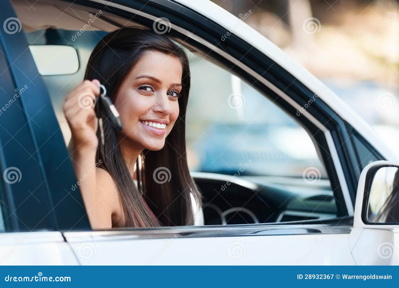 Happy driving portrait stock image. Image of person, beautiful - 28932367