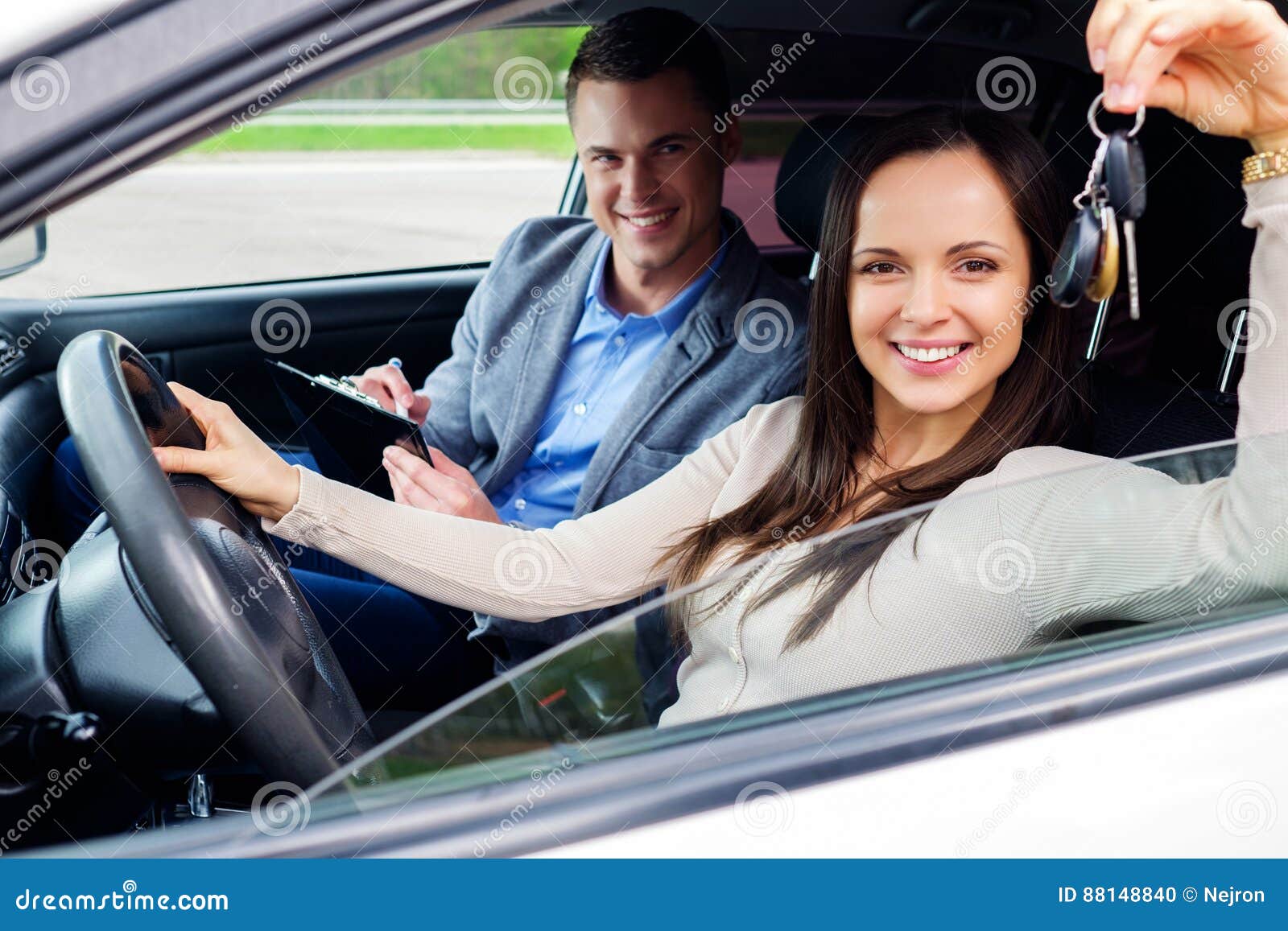Happy Driving Student with a Car Keys Stock Photo - Image of auto ...