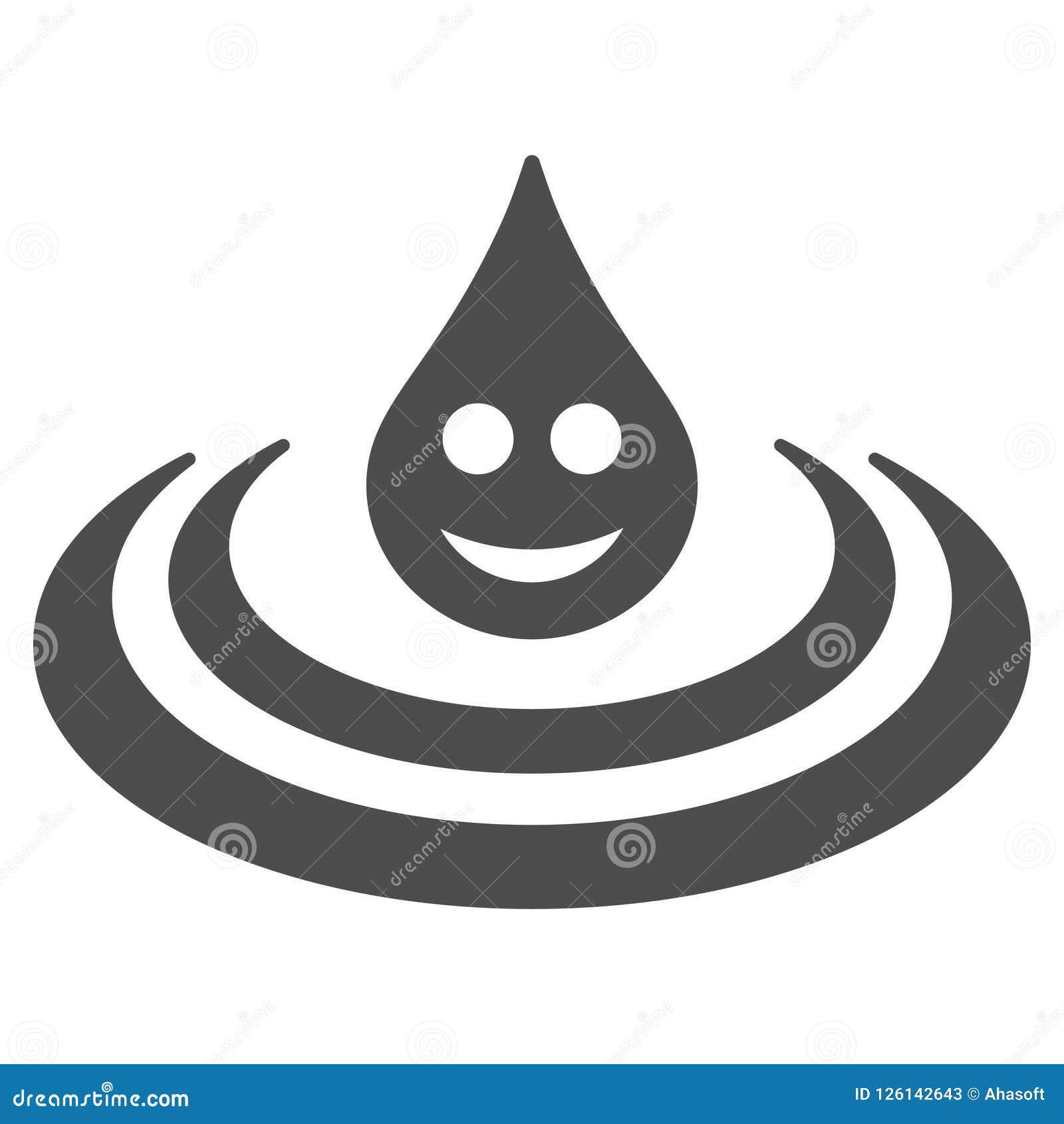 Happy Drop Ripple Flat Icon Stock Vector - Illustration of grey, blob ...