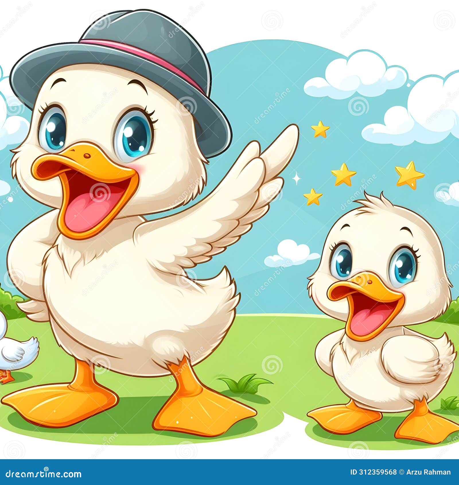 Happy duck cartoon stock illustration. Illustration of printable ...