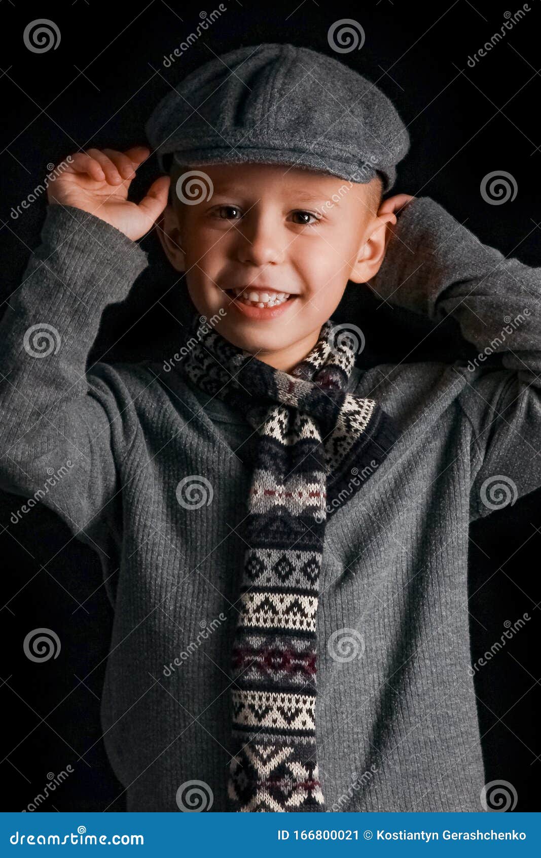 Happy Dude Baby on Black Background Stock Image - Image of childhood ...