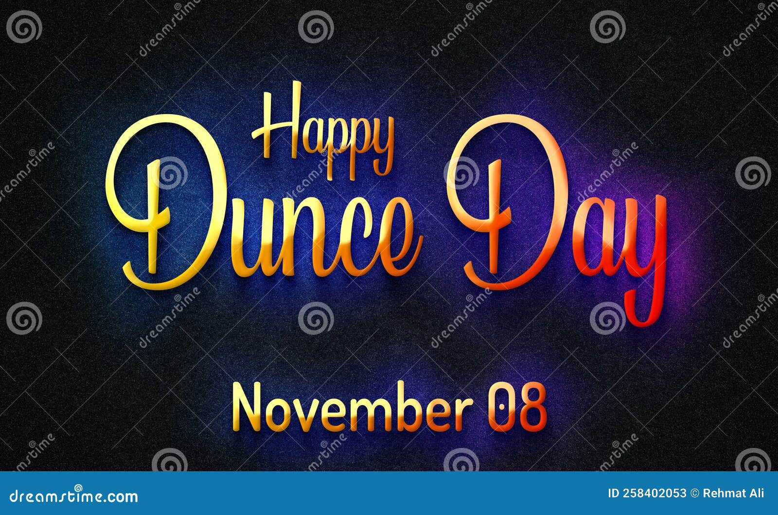 Happy Dunce Day, November 08. Calendar of November Retro Text Effect ...