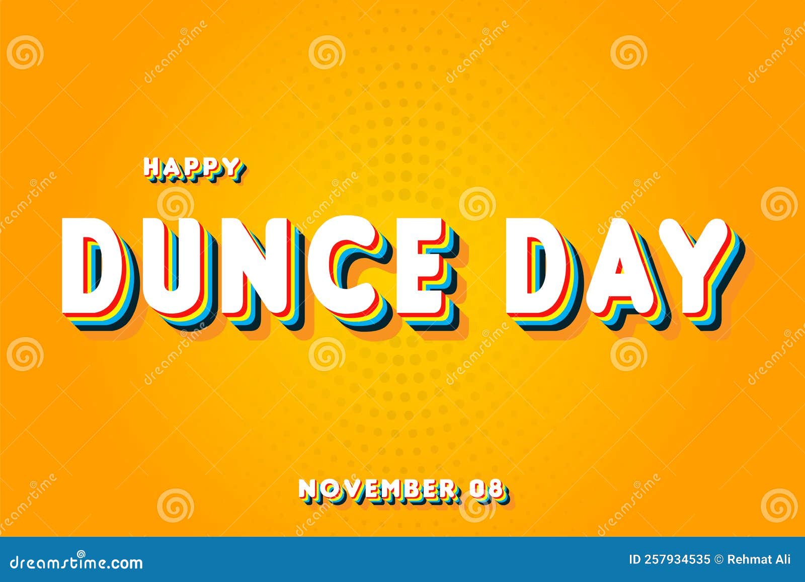 Happy Dunce Day, November 08. Calendar of November Retro Text Effect ...