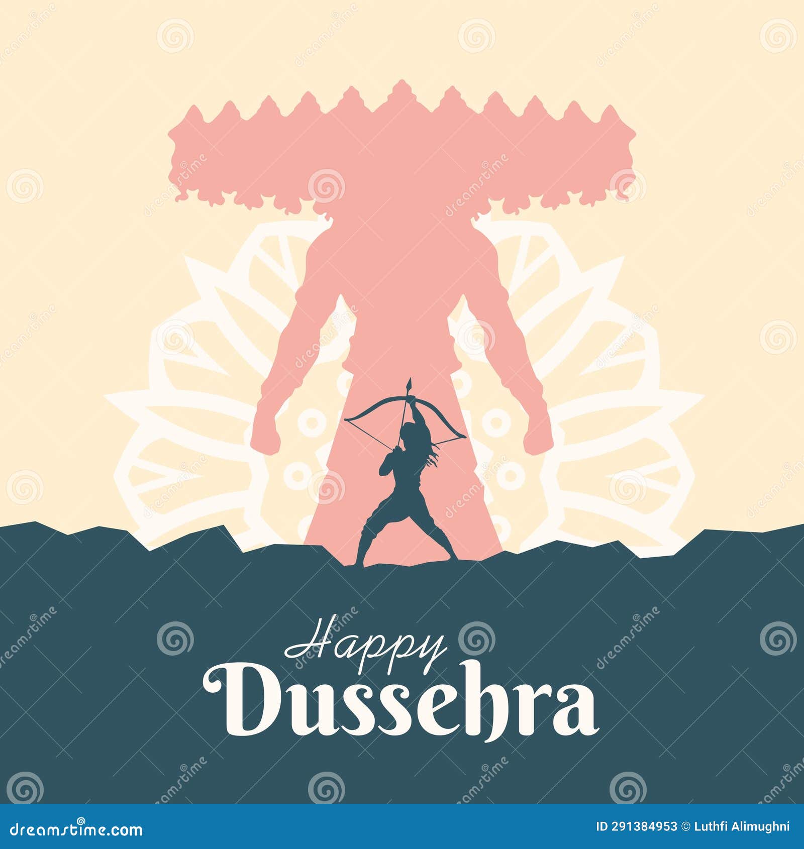 Happy Dussehra Post Template Vector Stock Vector - Illustration of jain ...