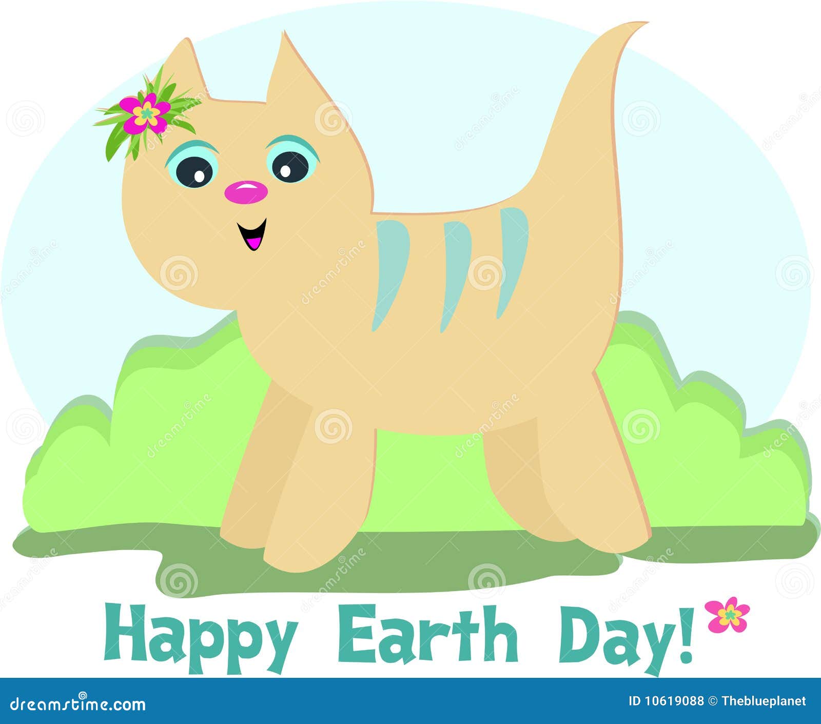 Happy Earth Day Cat Royalty Free Stock Photos - Image: 10619088