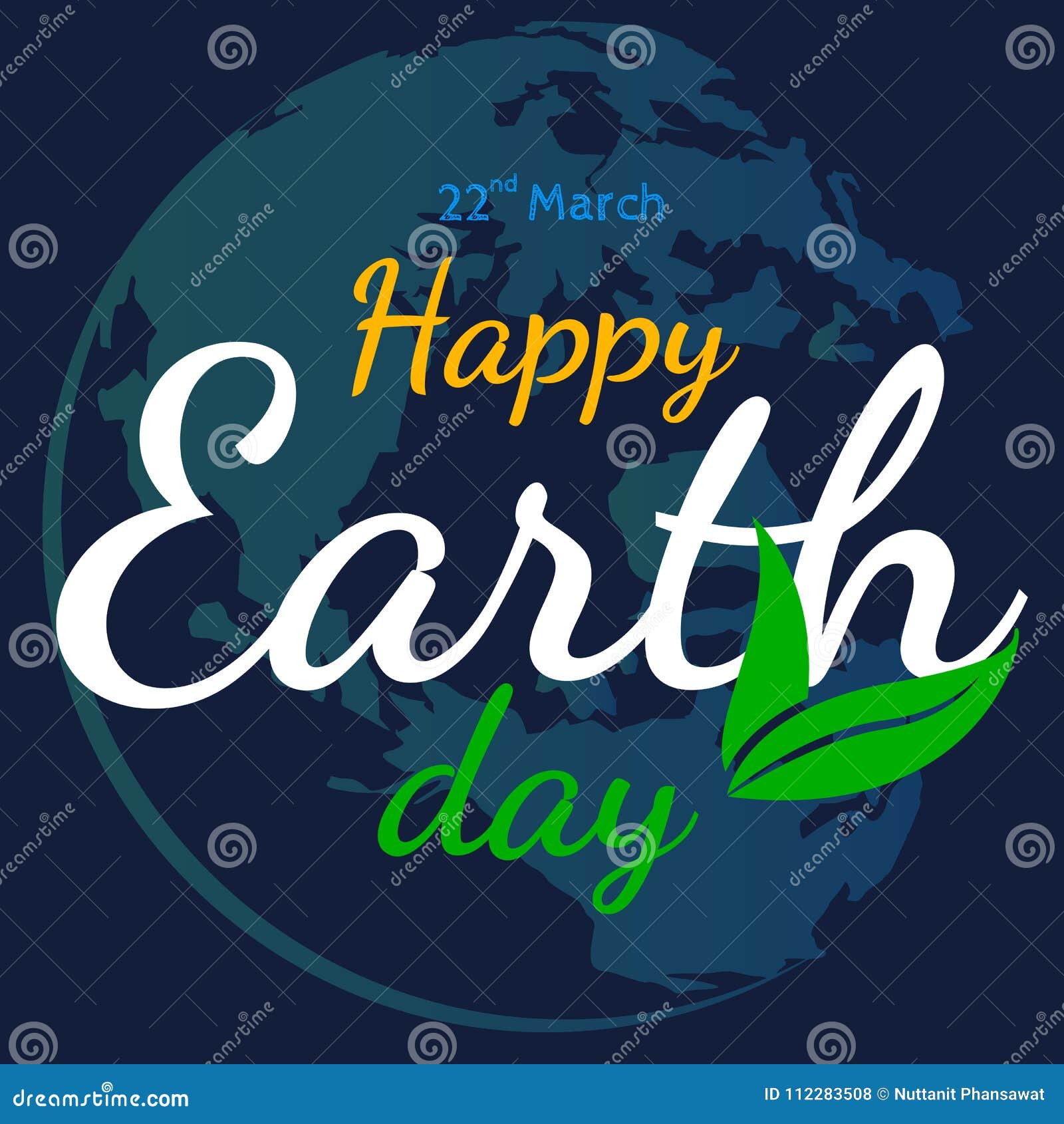 Happy Earth Day Vector Flat Graphic Background Stock Vector ...