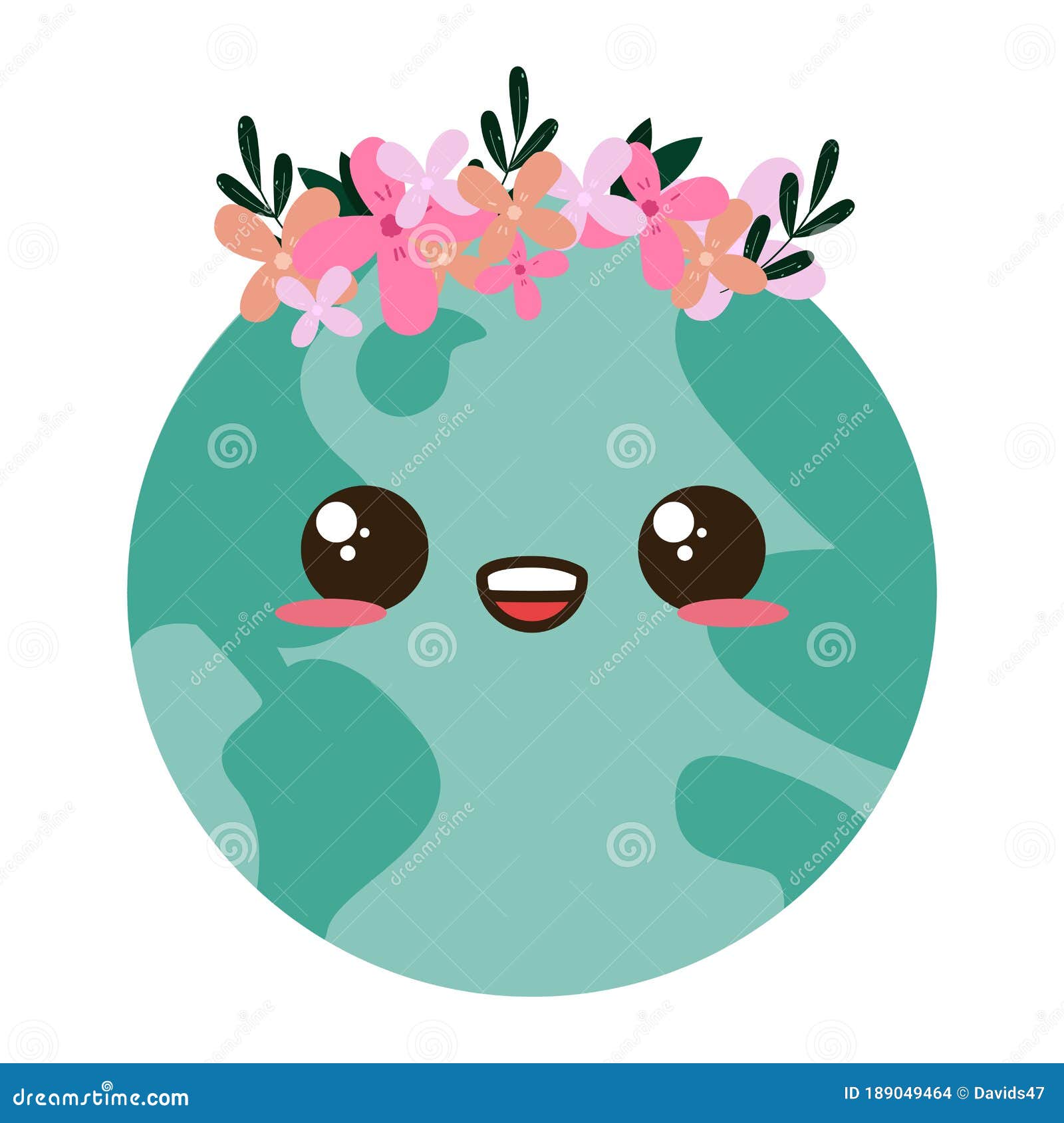 Happy earth planet cartoon stock vector. Illustration of april - 189049464