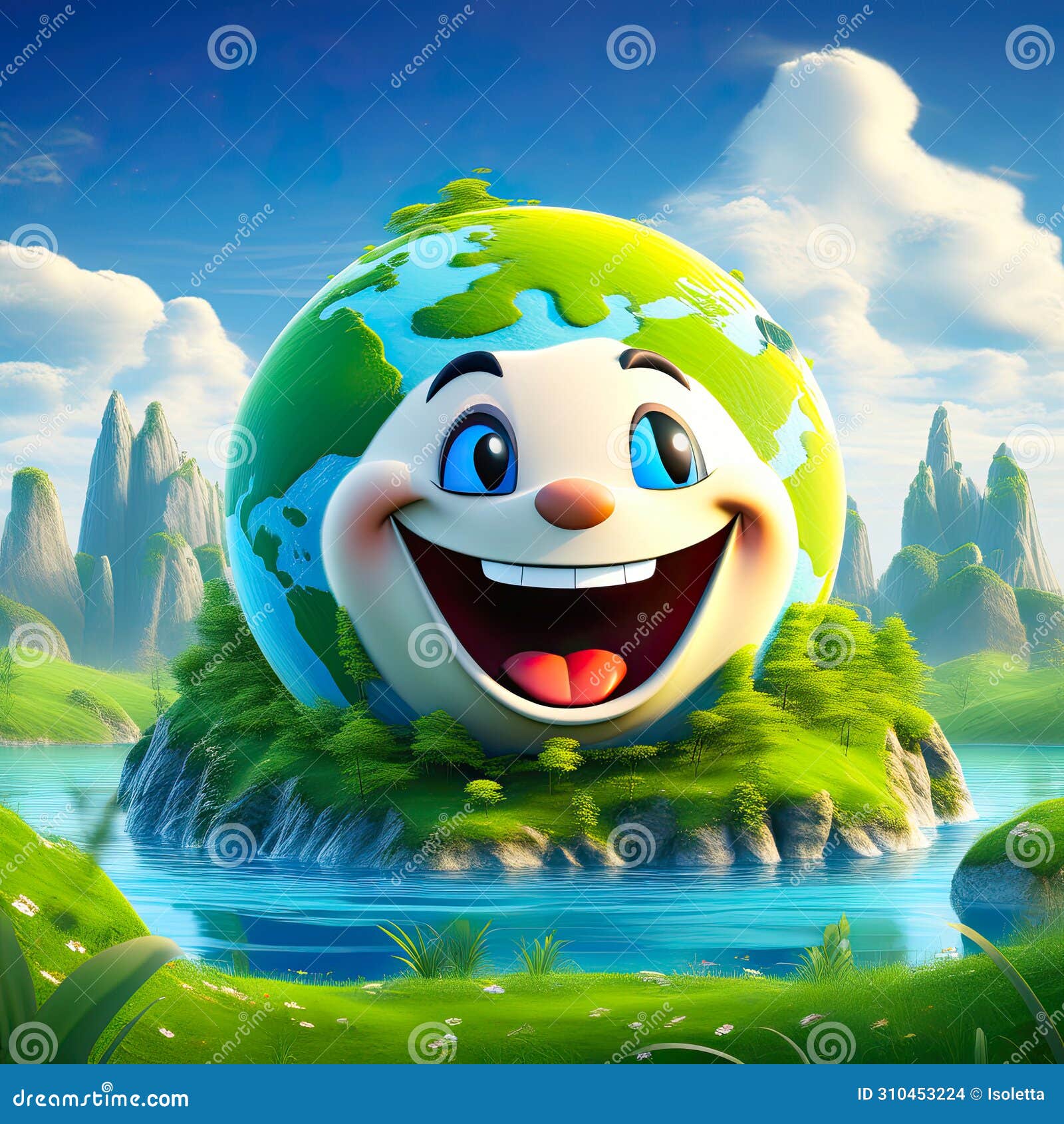 Happy Earth Planet. World Environment Day Creative Concept Stock Photo ...
