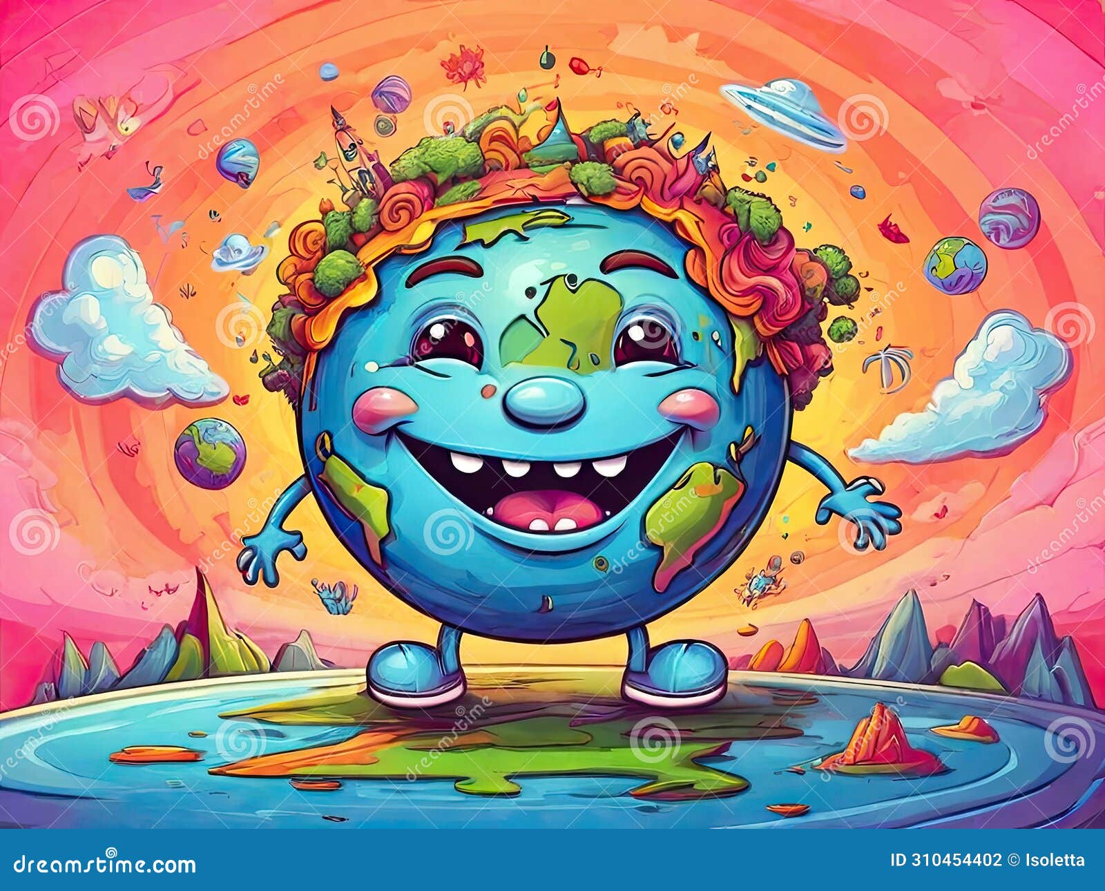 Happy Earth Planet. World Environment Day Creative Concept Stock Photo ...