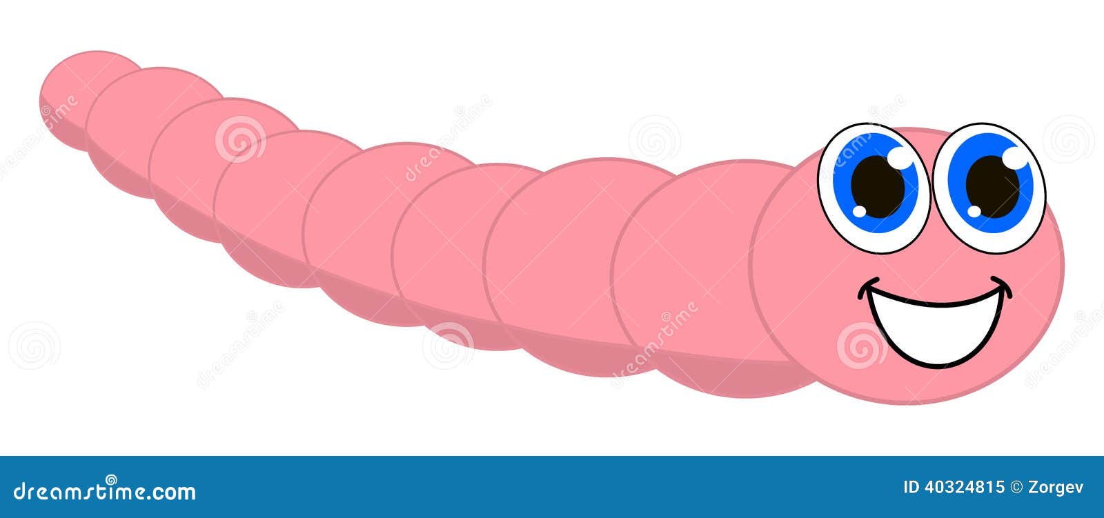 A happy earthworm pink stock illustration. Illustration of joyful ...