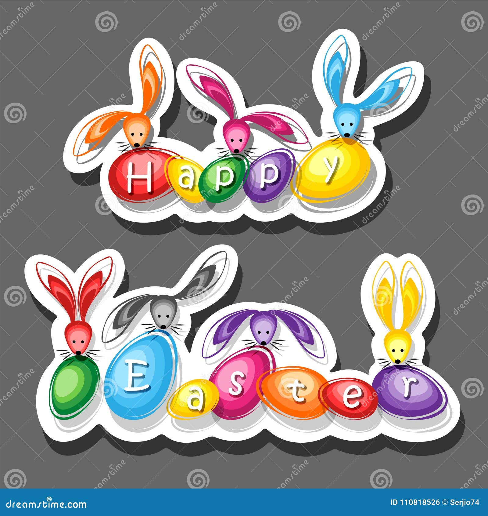 Happy Easter Abstract Postcard Background. Stock Vector - Illustration ...