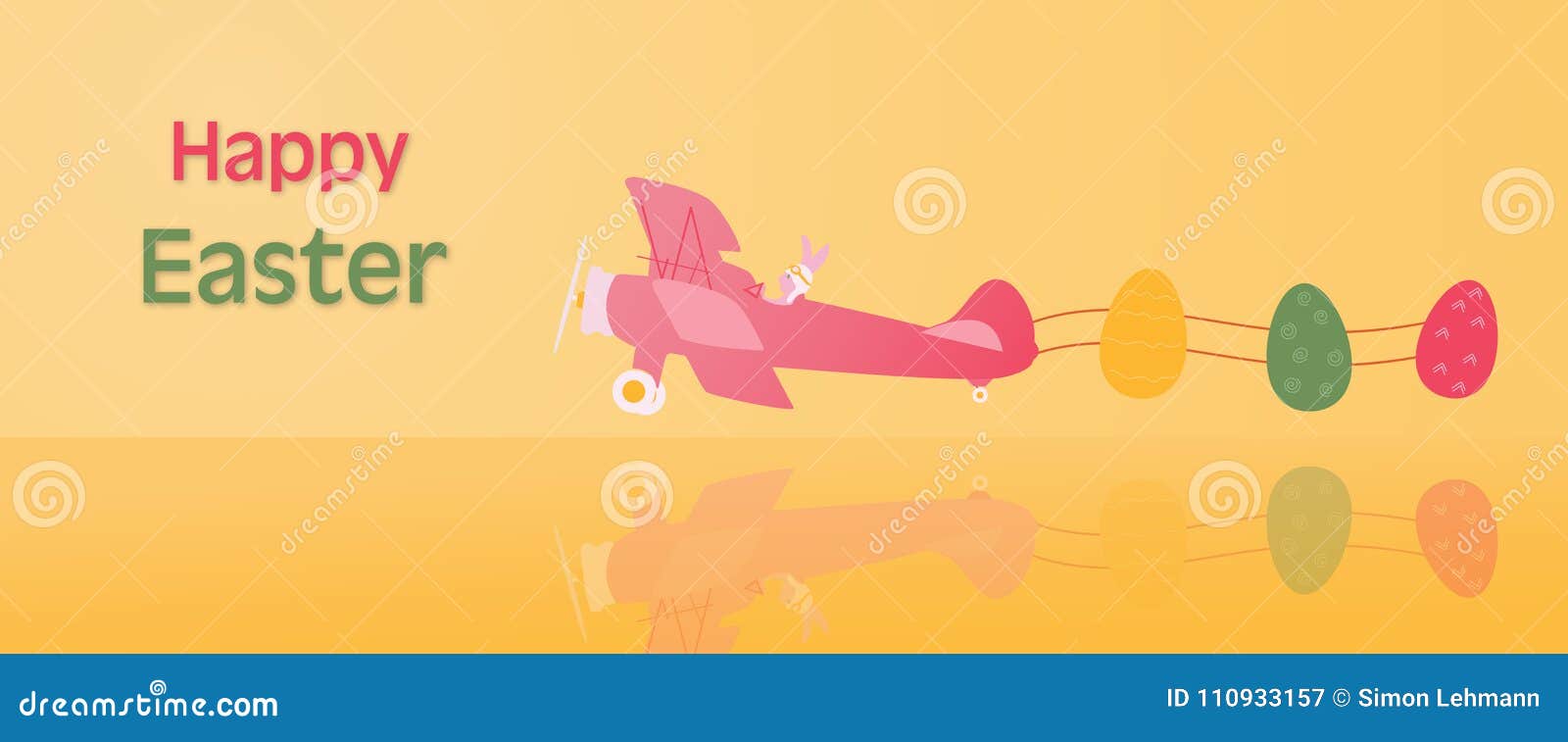 Happy Easter - Airplane stock illustration. Illustration of festive ...