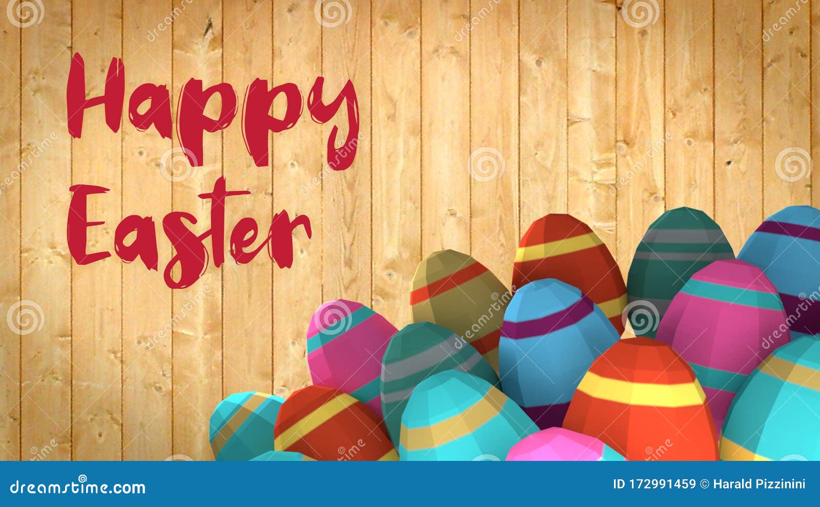 Happy Easter Animation, Low Poly Colored Eggs Stock Illustration ...